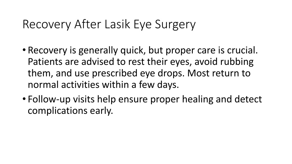 PPT - LASIK Eye Surgery Benefits Risks and Recovery PowerPoint ...