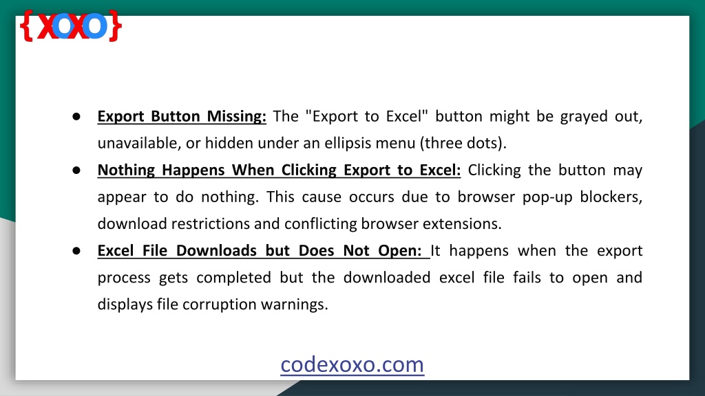 PPT - Resolve Dynamics 365 Export to Excel Not Working PowerPoint Presentation - ID:14762050