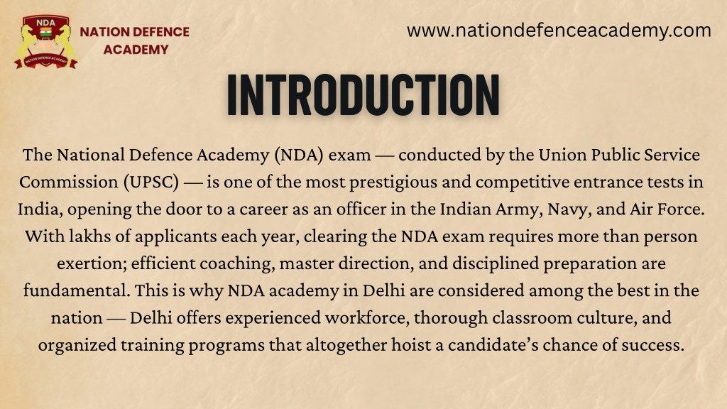 PPT - Why Nation Defence Academy Is the Best NDA Coaching Institute in ...