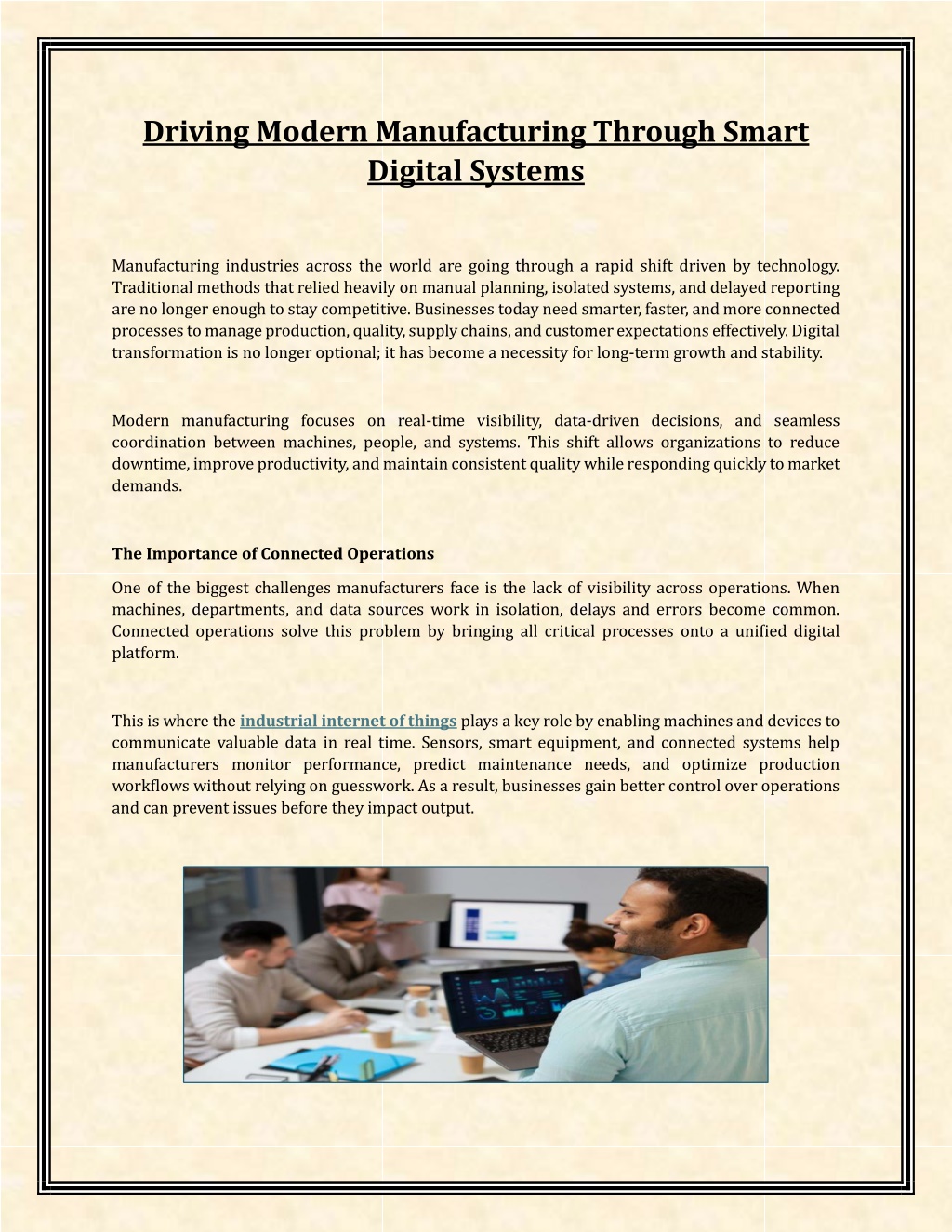 PPT - Driving Modern Manufacturing Through Smart Digital Systems ...