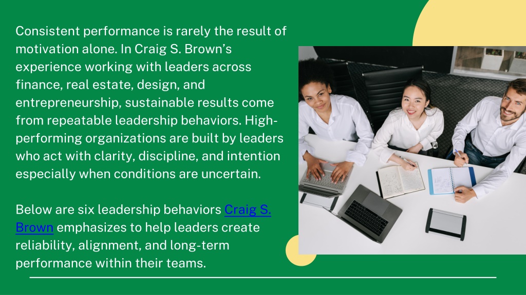 PPT - Craig S. Brown’s 6 Leadership Behaviors That Drive Consistent ...