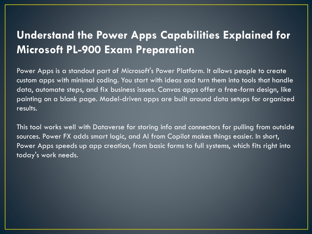 PPT - Why Power Apps Matters for the PL-900 Exam PowerPoint ...