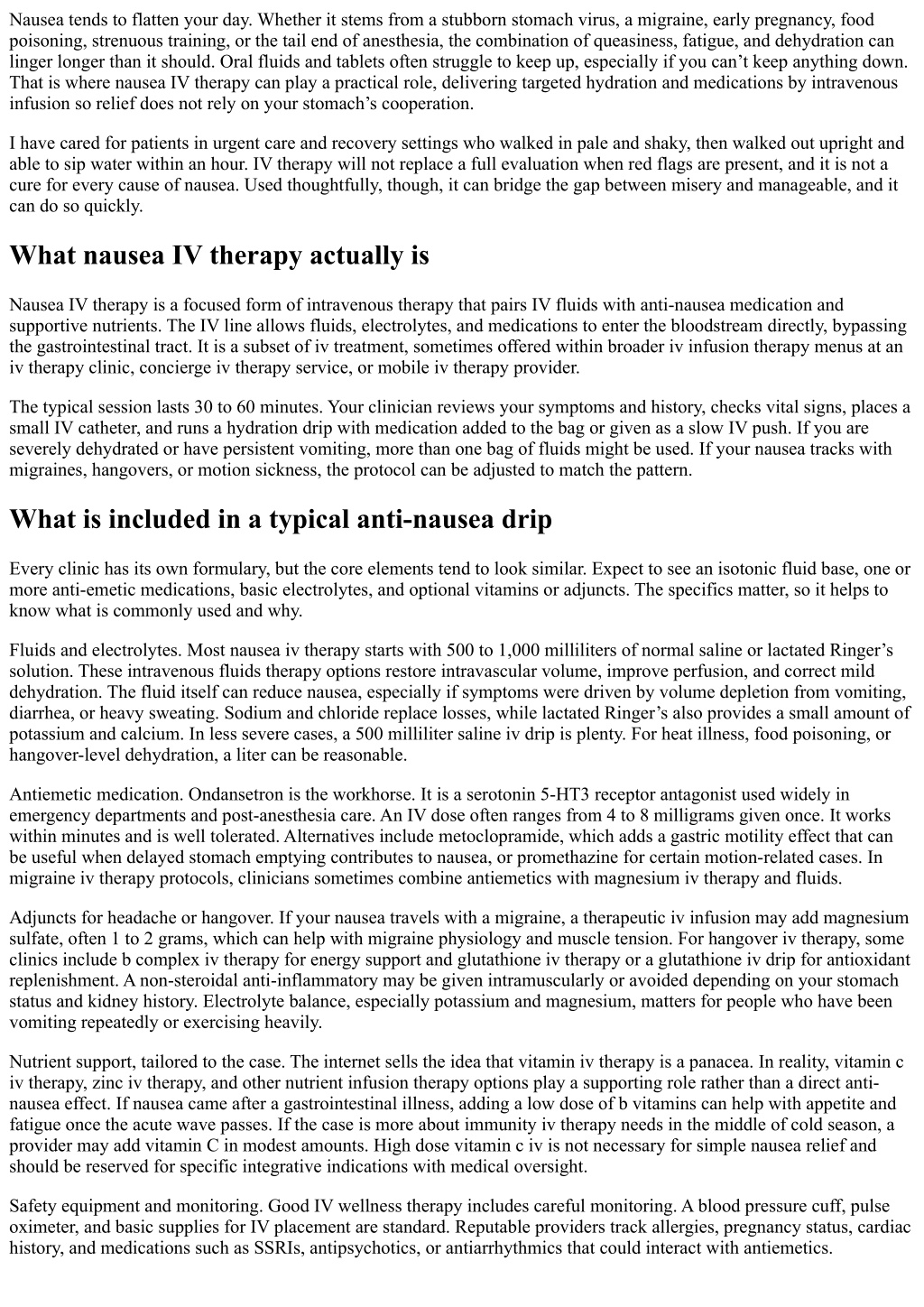 PPT - Nausea IV Therapy: What’s Included and How It Helps PowerPoint ...