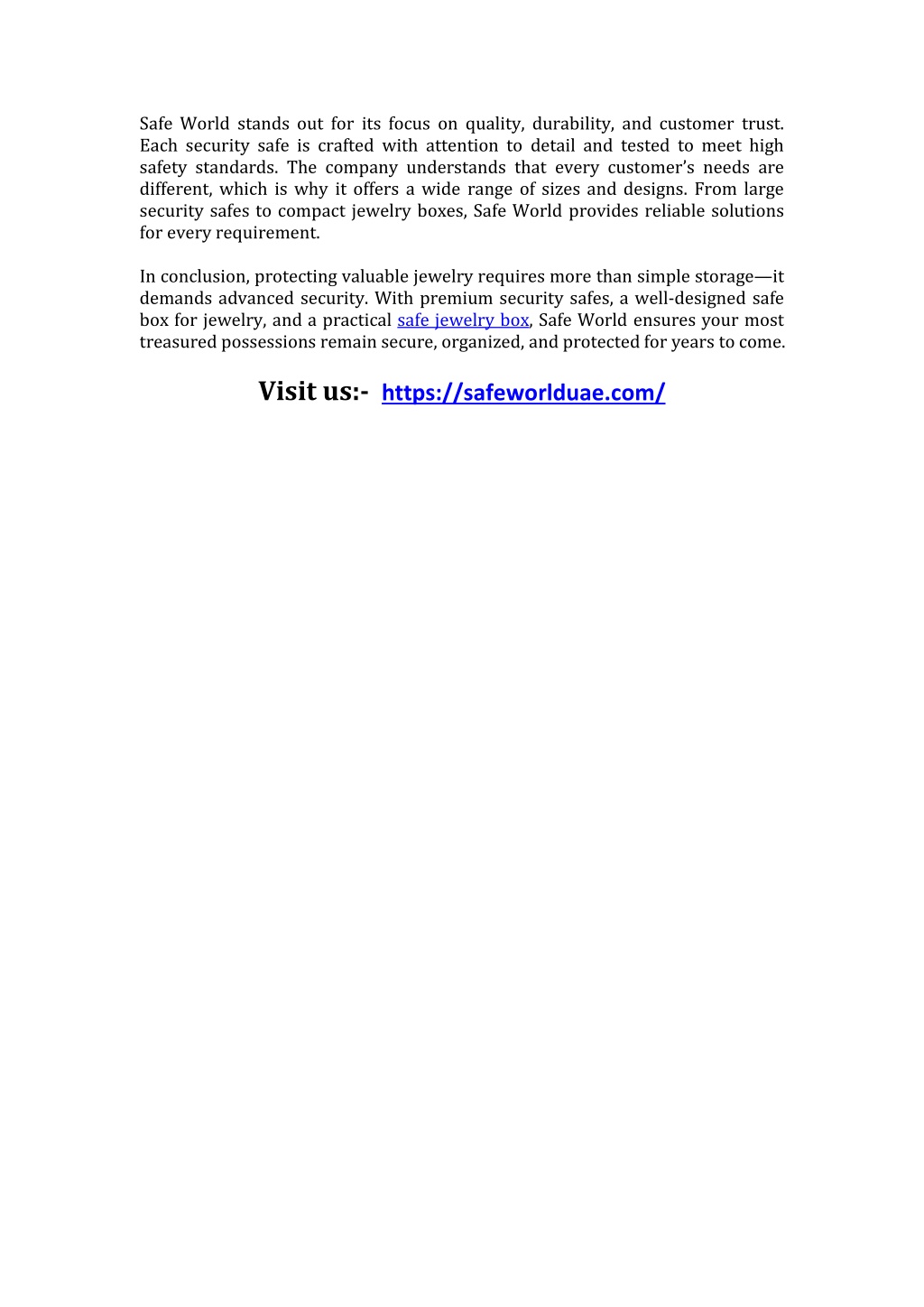 PPT - Security Safes The Ideal Safe Box for Jewelry Protection ...