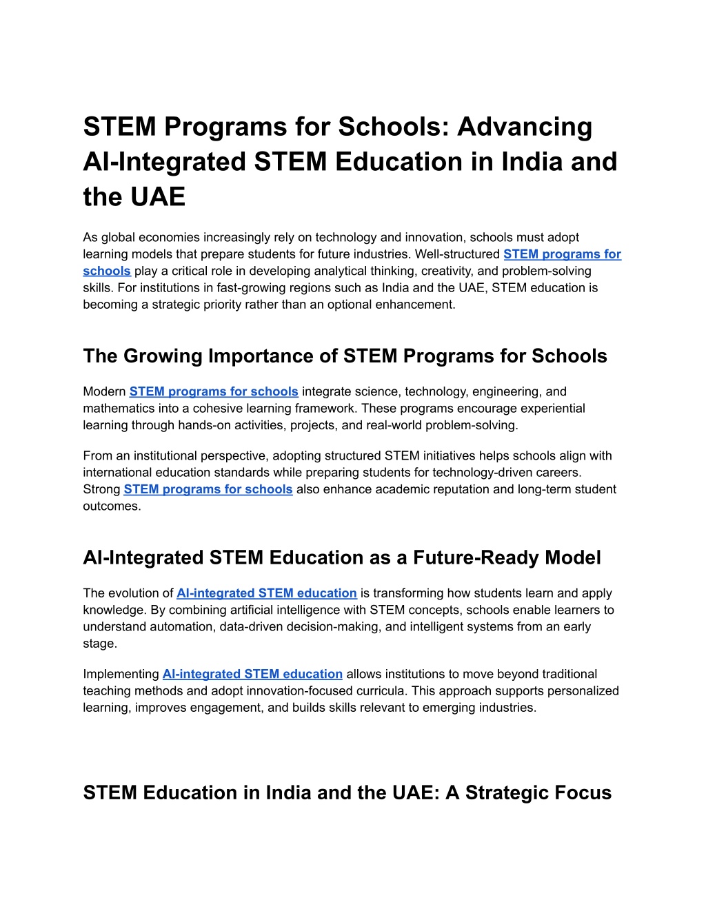 PPT - STEM Programs for Schools_ Advancing AI-Integrated STEM Education ...