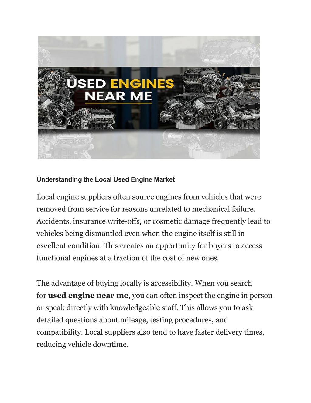 PPT - Where Can I Find Reliable Used Engines Near Me PowerPoint ...