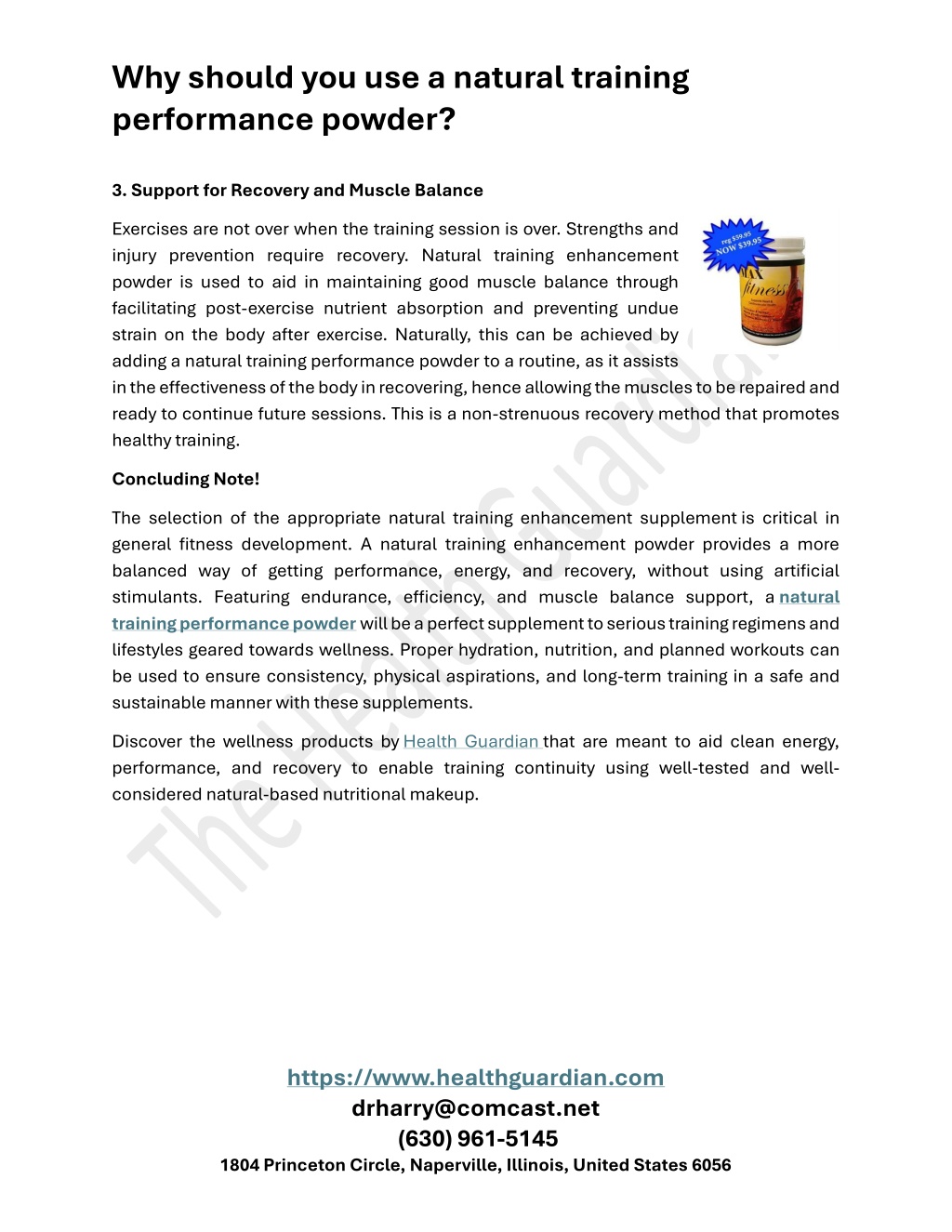PPT - Why should you use a natural training performance powder ...