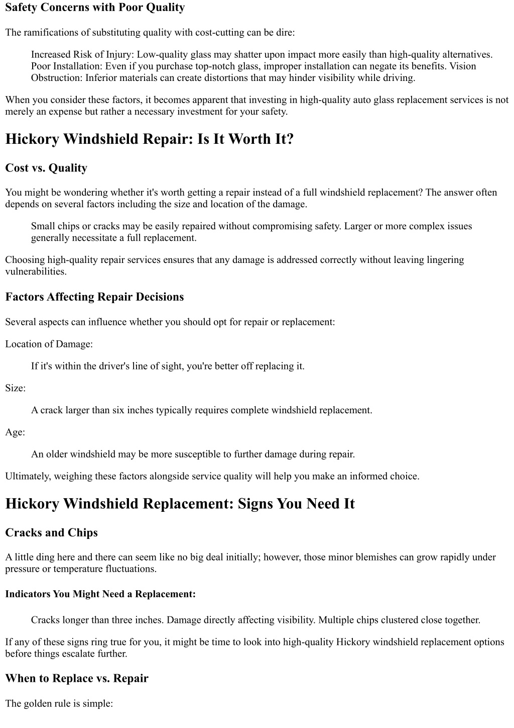 PPT - Why Quality Matters in Auto Glass Replacement in Hickory ...
