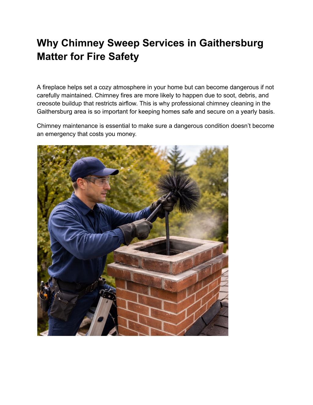 PPT - Why Chimney Sweep Services in Gaithersburg Matter for Fire Safety ...