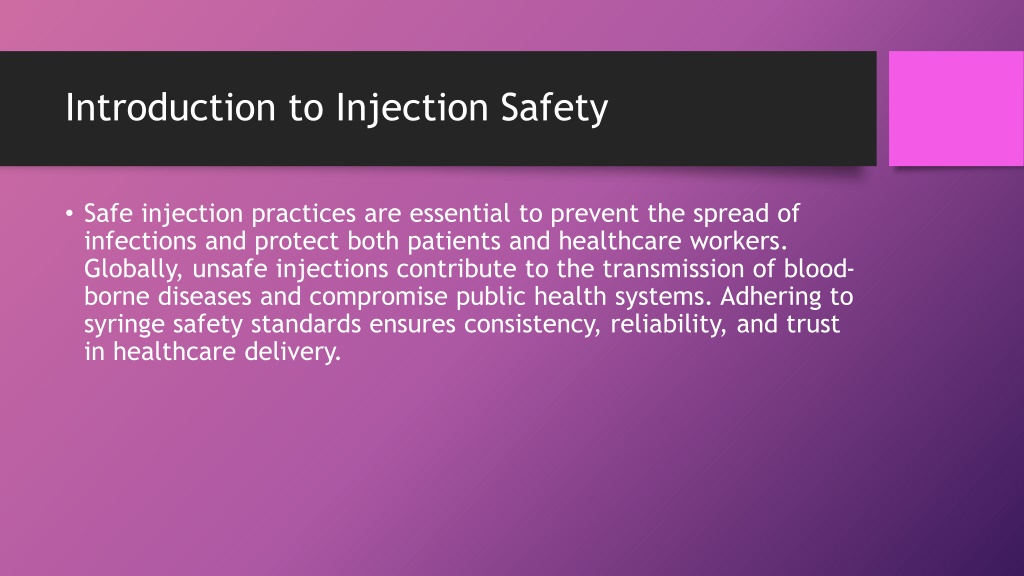 PPT - Why Follow Safe Injection Syringes Standards PowerPoint ...