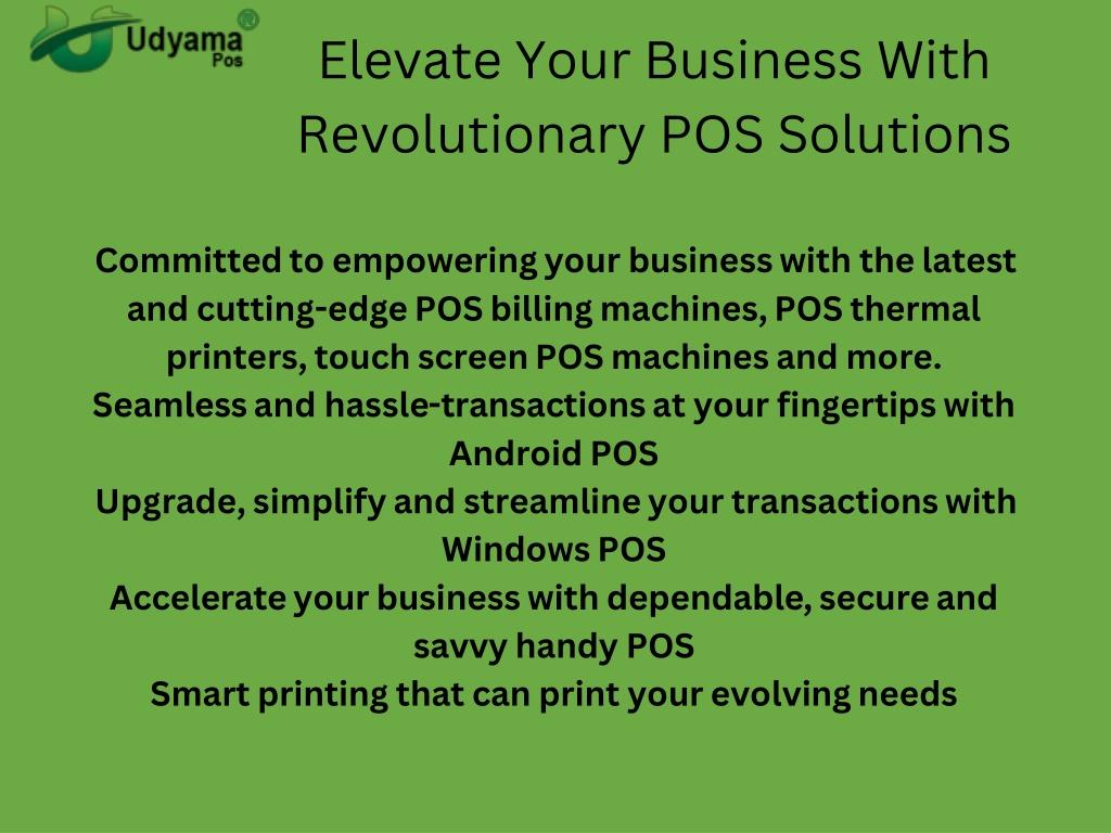 PPT - POS Machine Price & Touch POS Machine for Smart Business ...
