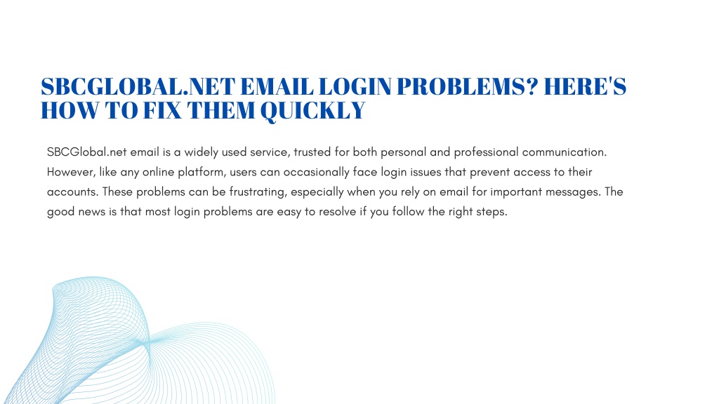 PPT - SBCGlobal.net Email Login Problems? Here's How to Fix Them ...