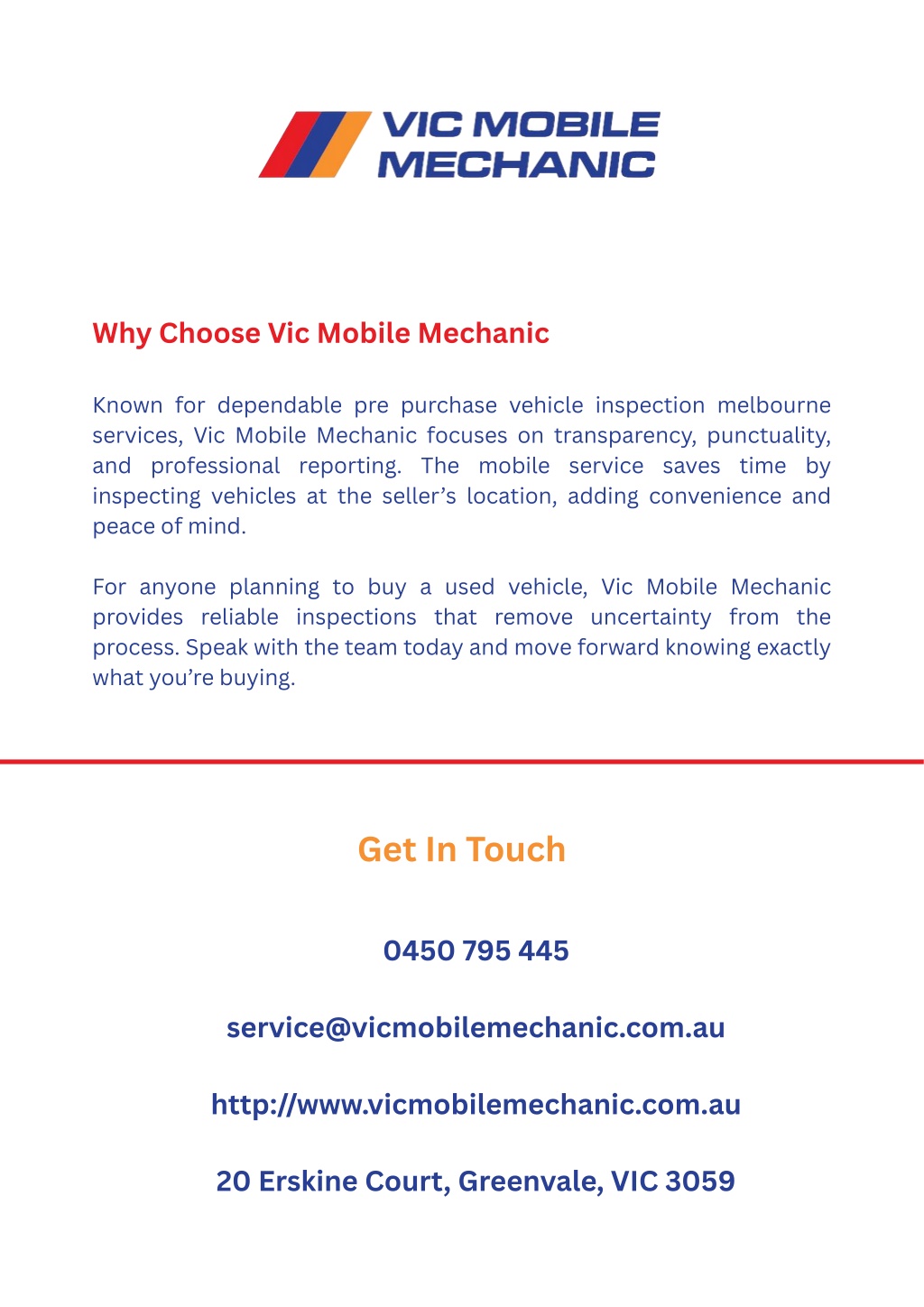 PPT - Pre Purchase Vehicle Inspection Melbourne | Vic Mobile Mechanic ...