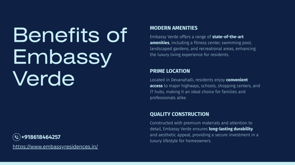 PPT - Presentation - Embassy Verde Phase 2 in Devanahalli, Bangalore ...