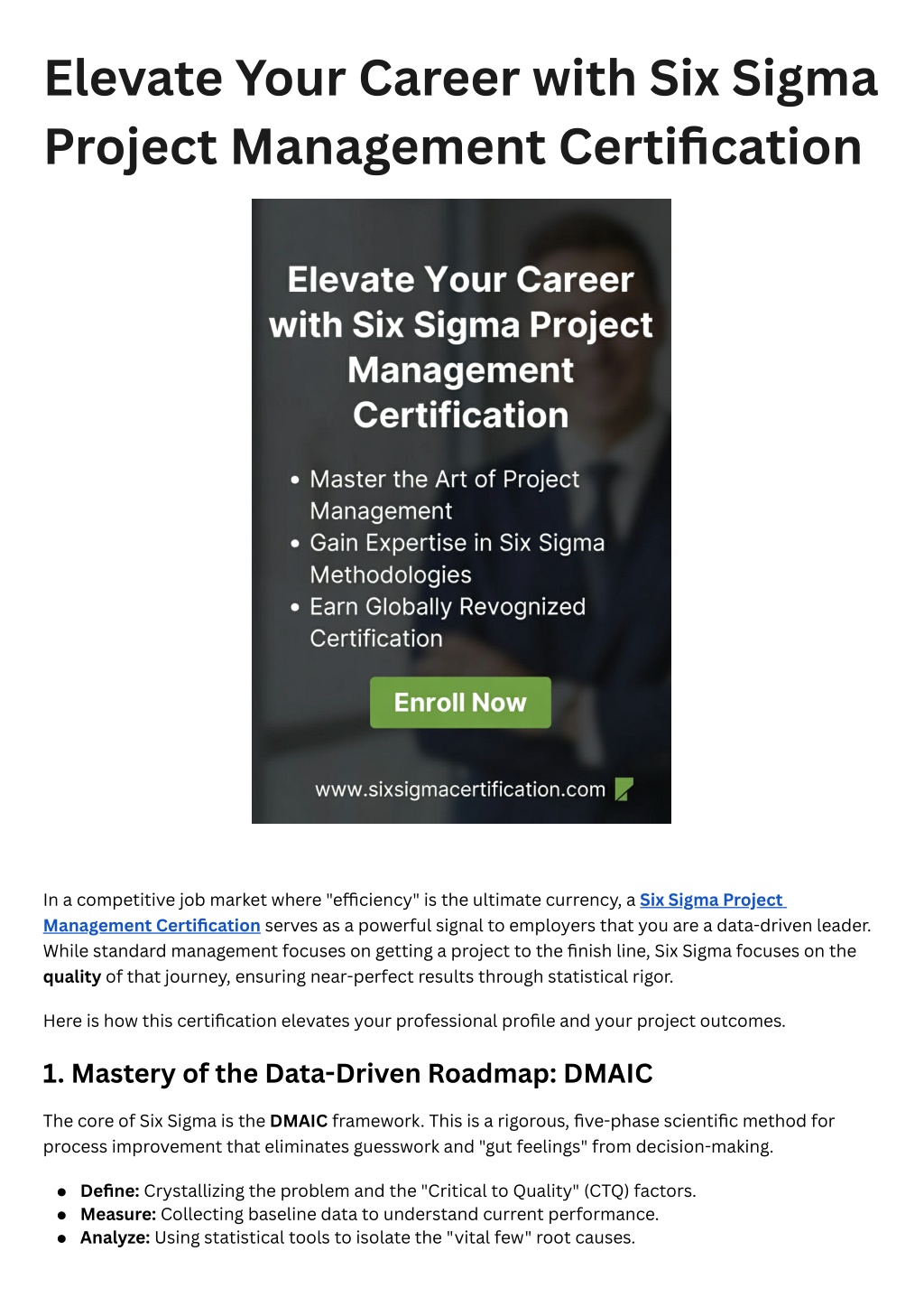 PPT - Elevate Your Career with Six Sigma Project Management ...
