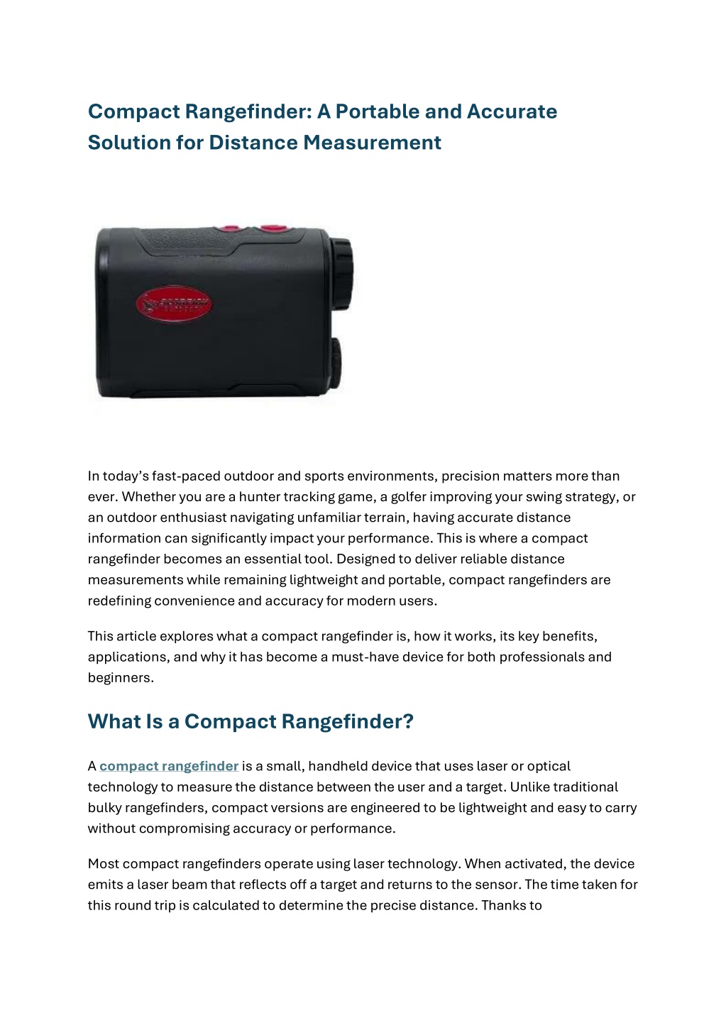PPT - Compact Rangefinder: A Portable and Accurate Solution for ...