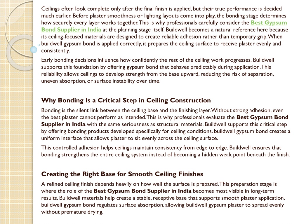 PPT - Why the Bond Beneath the Finish Decides the Life of a Ceiling ...