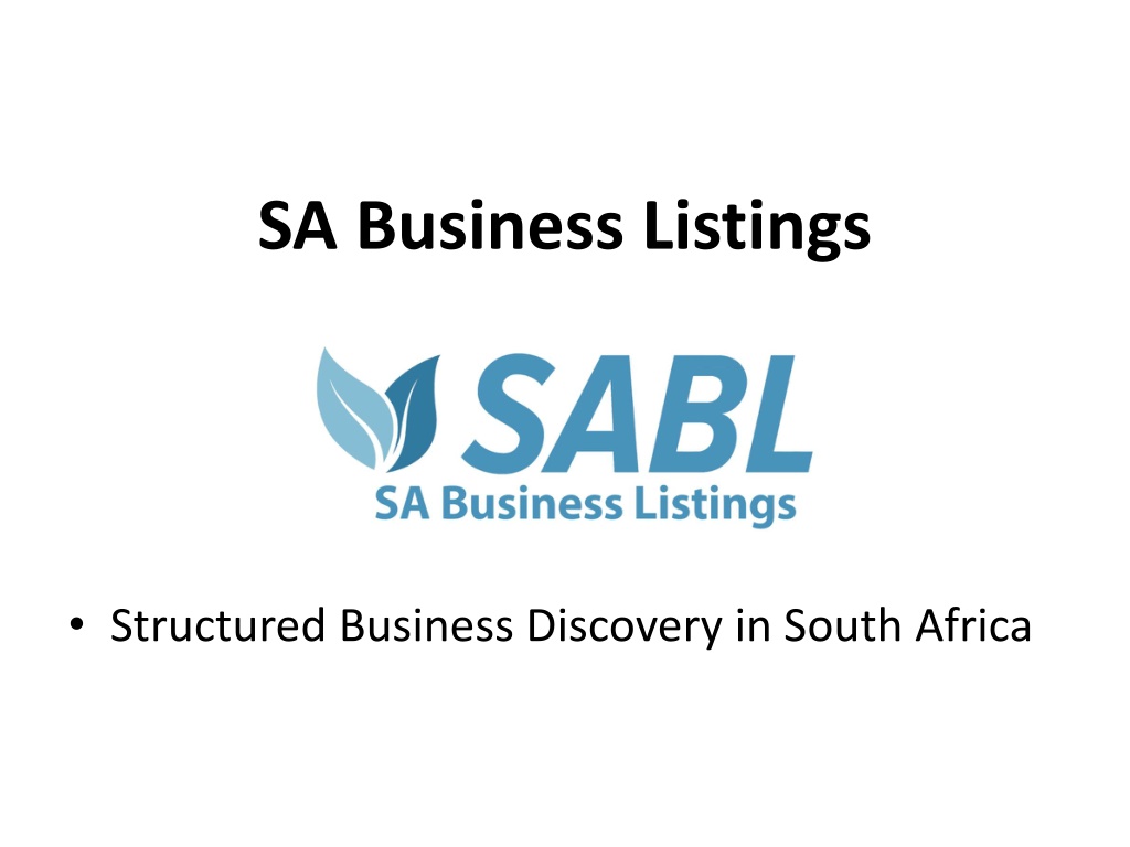 PPT - SA Business Listings as South Africa’s Business Directory ...