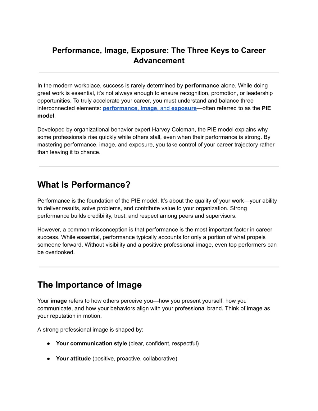 PPT - Performance, Image, Exposure_ The Three Keys to Career ...