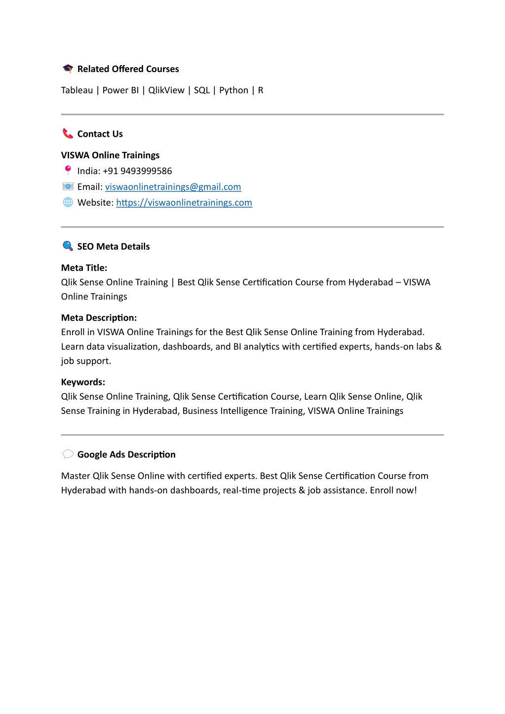 PPT - Qlik Sense Online Training By VISWA Online Trainings From ...
