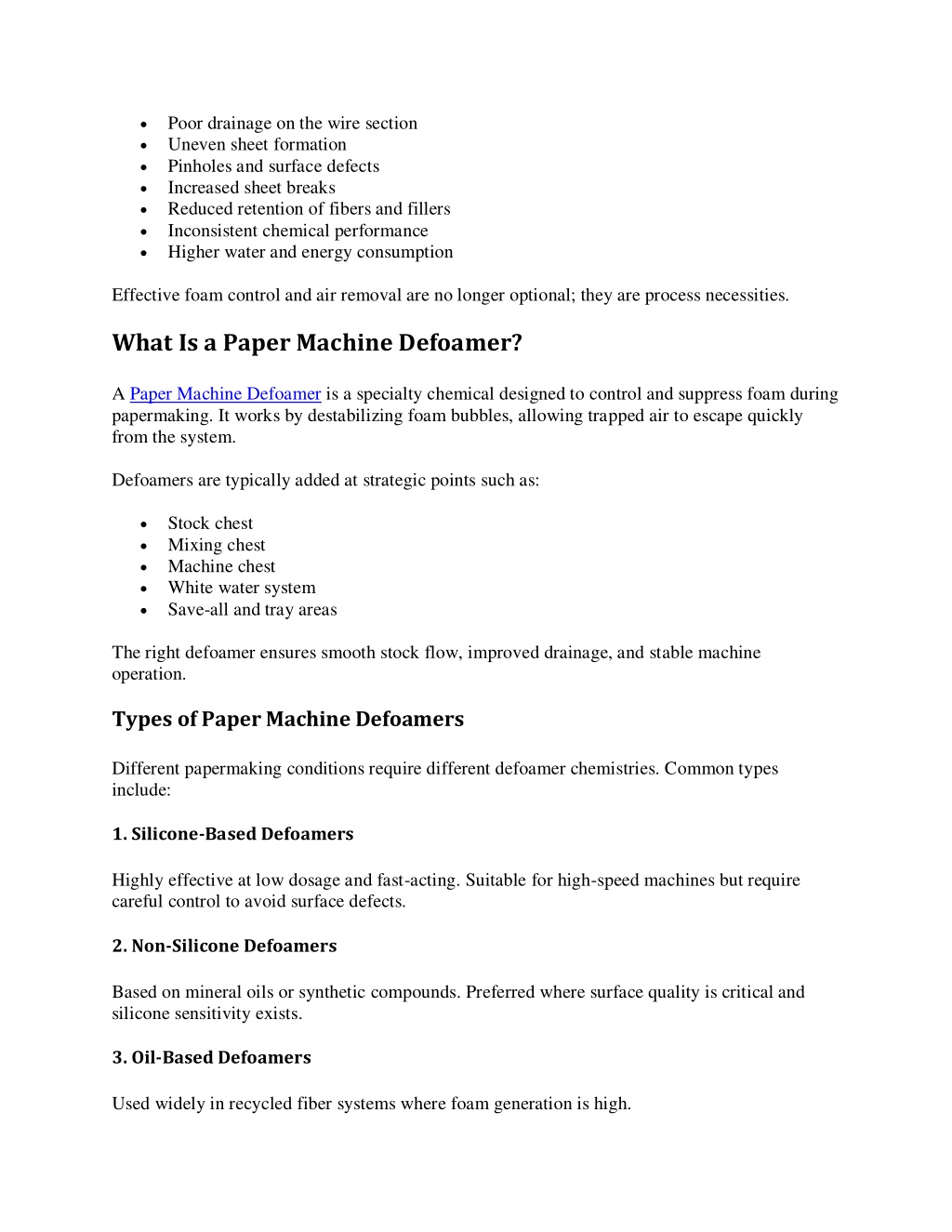 PPT - Paper Machine Defoamer in the Paper Industry: Types, Necessity ...