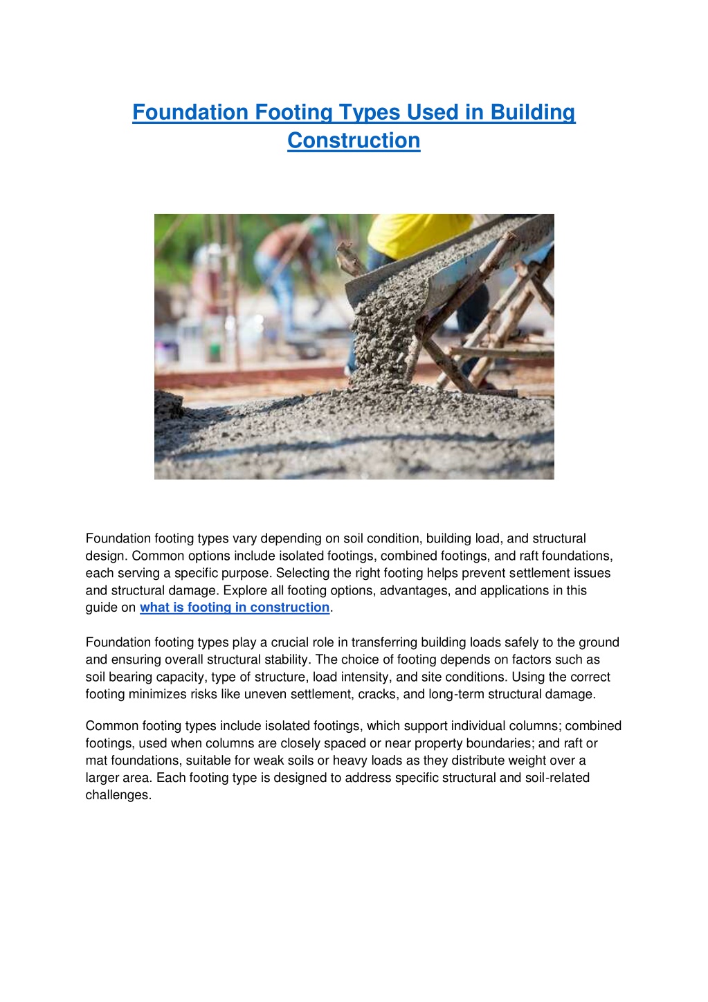 PPT - Foundation Footing Types Used in Building Construction PowerPoint ...