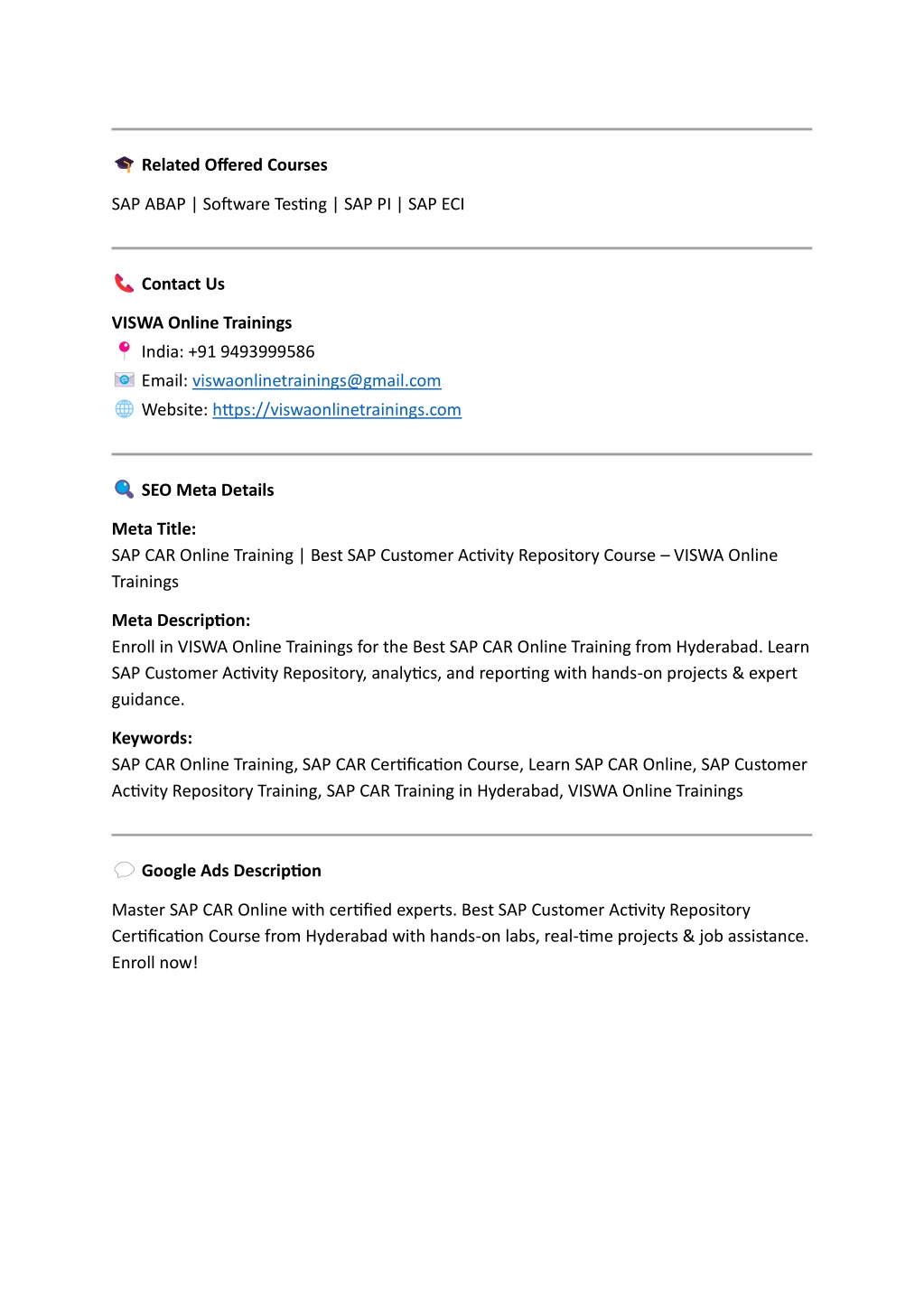 PPT - SAP CAR Online Training by Real-time Trainer in India PowerPoint ...