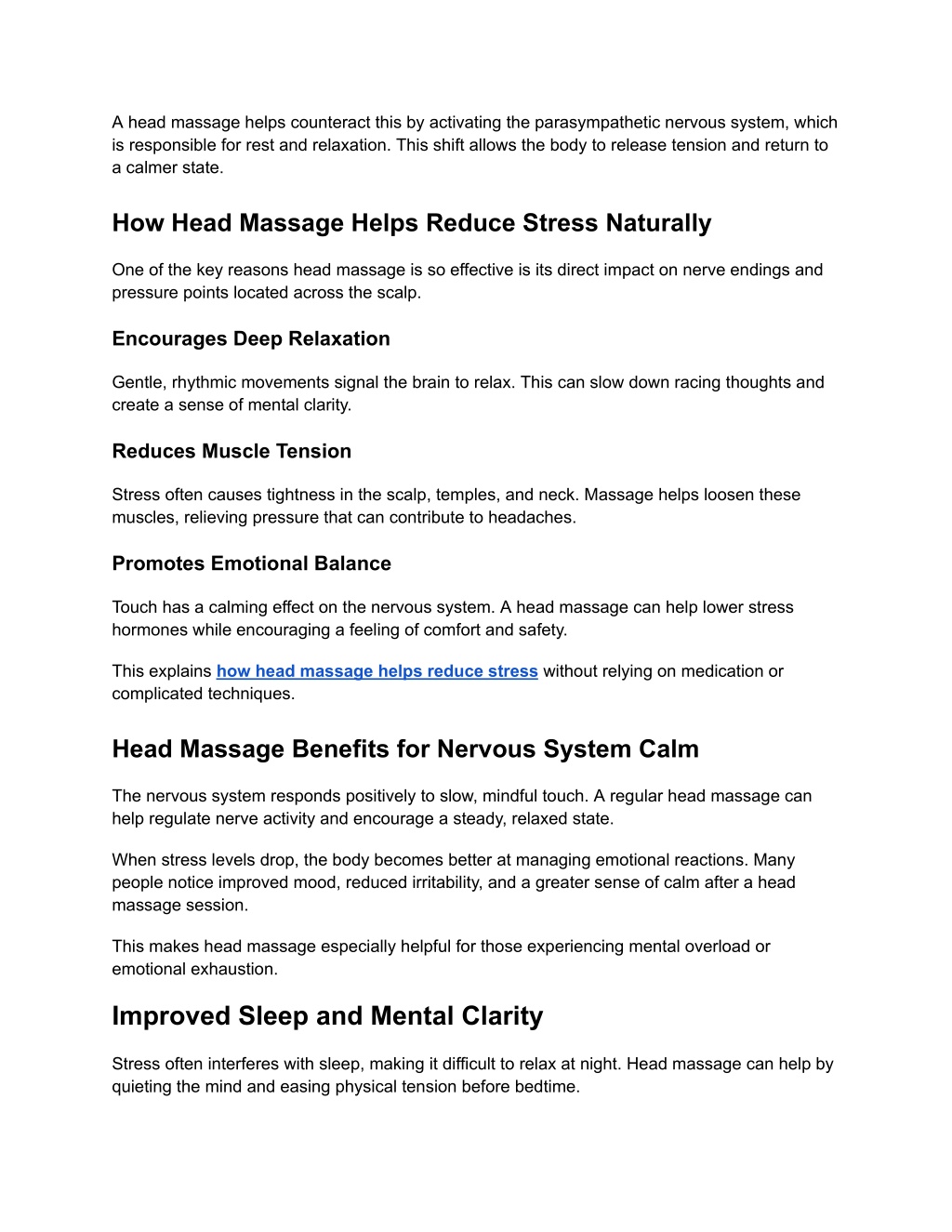 PPT - Head Massage Benefits for Stress Relief & Nervous Calm PowerPoint ...