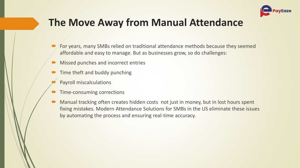 PPT - Why Are More SMBs in the US Switching to Smart Attendance ...
