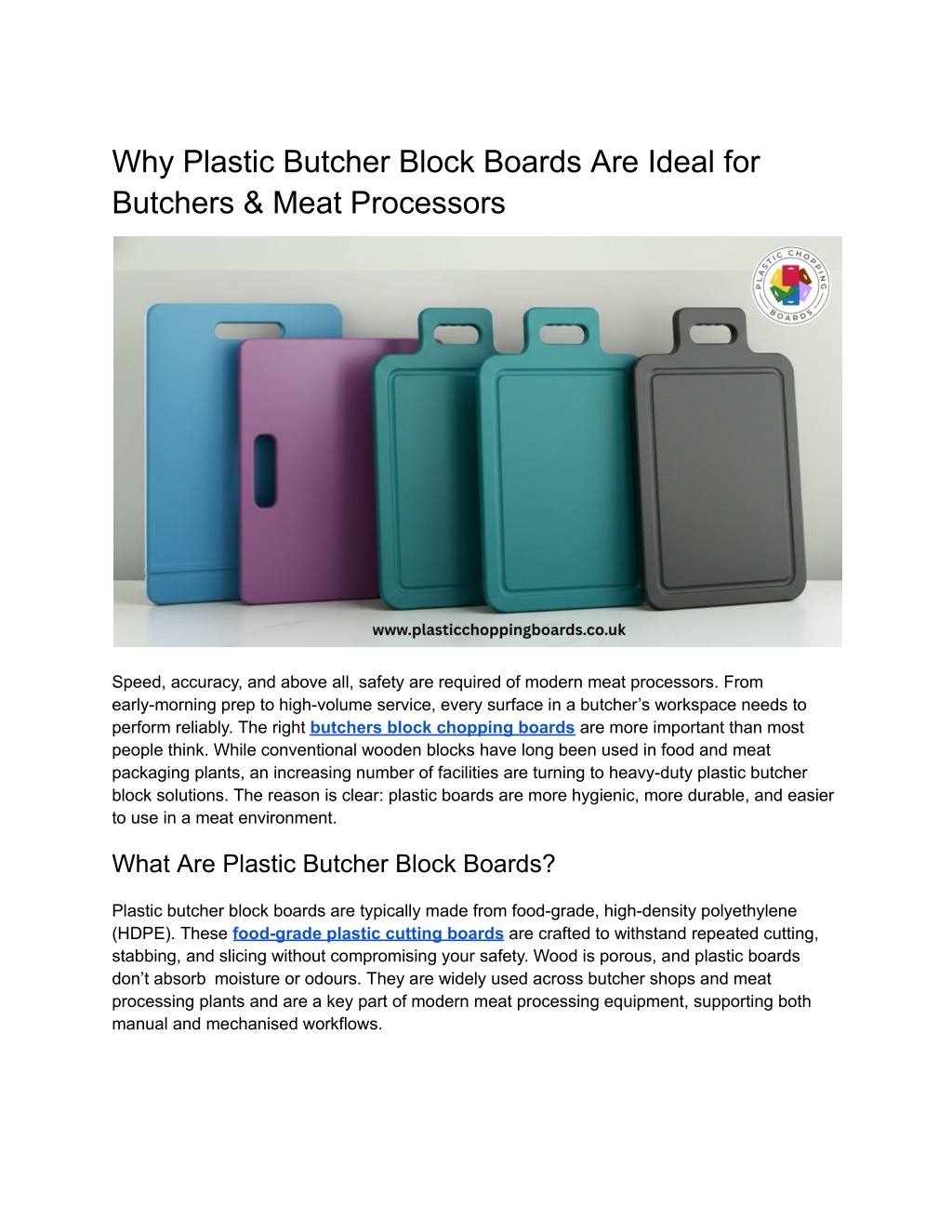 PPT - Why Plastic Butcher Block Boards Are Ideal for Butchers and Meat ...