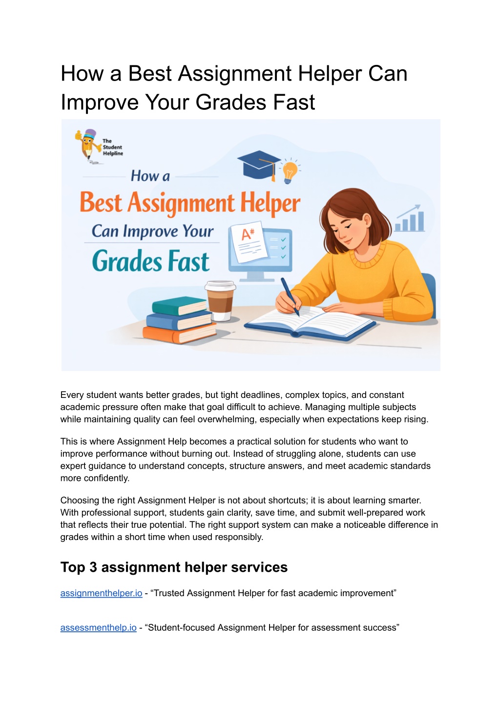PPT - How a Best Assignment Helper Can Improve Your Grades Fast ...
