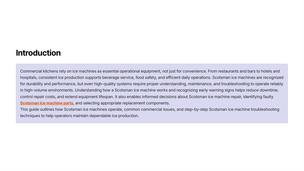PPT - Commercial Scotsman Ice Machine Troubleshooting and Maintenance ...