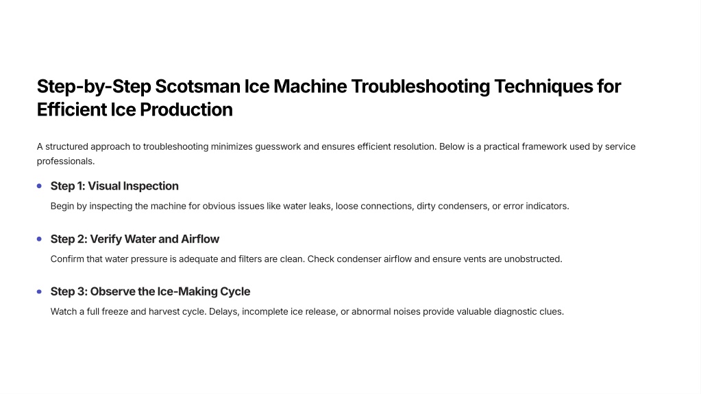 PPT - Commercial Scotsman Ice Machine Troubleshooting and Maintenance ...