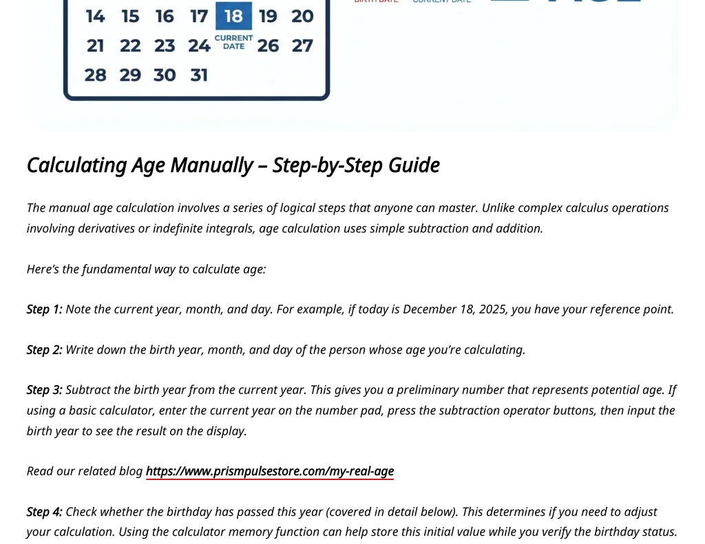 PPT - How To Calculate Age Manually in 3 Easy Steps – No Calculator ...