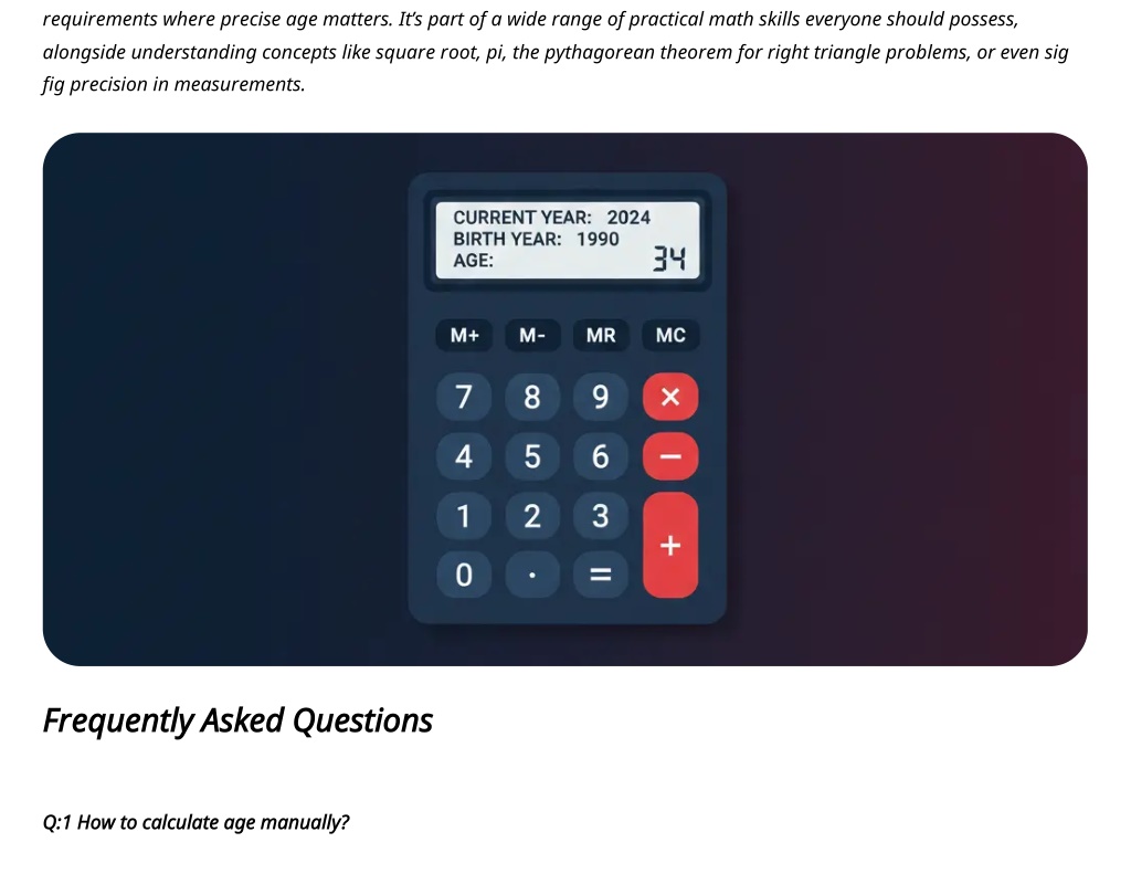 PPT - How To Calculate Age Manually in 3 Easy Steps – No Calculator ...