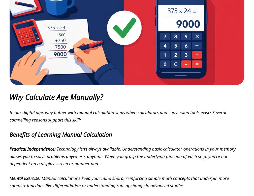 PPT - How To Calculate Age Manually in 3 Easy Steps – No Calculator ...