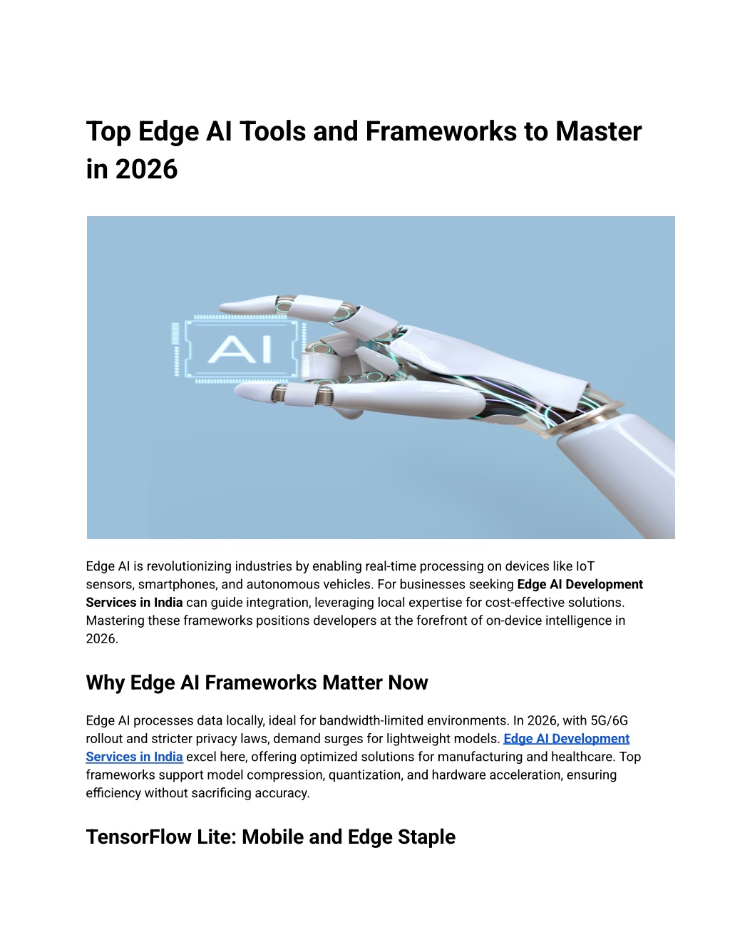 PPT - Top Edge AI Tools and Frameworks to Master in 2026 PowerPoint ...
