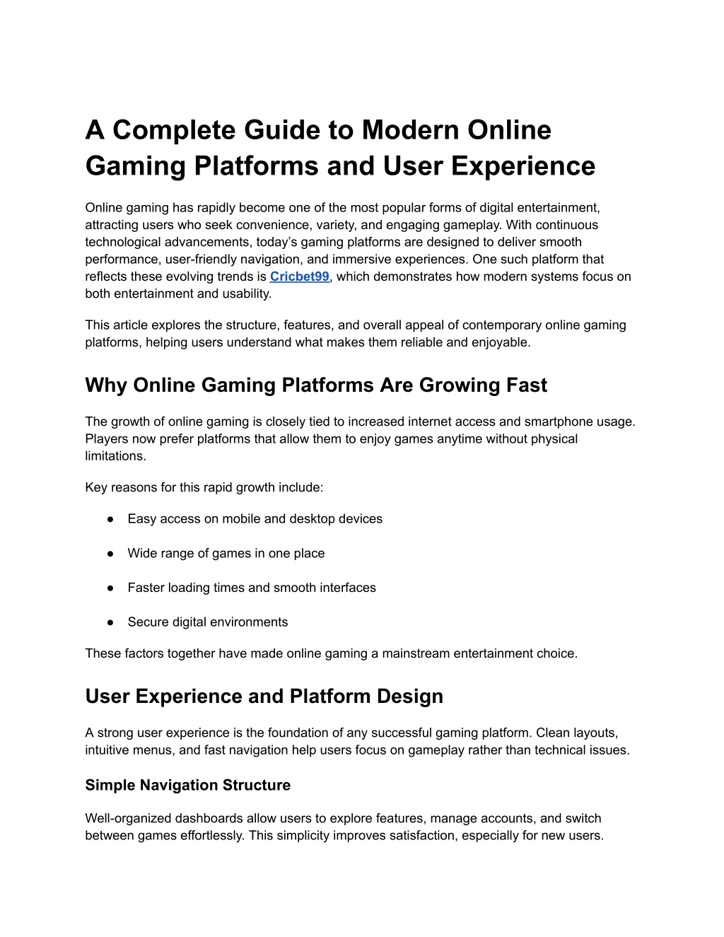 PPT - A Complete Guide to Modern Online Gaming Platforms and User ...