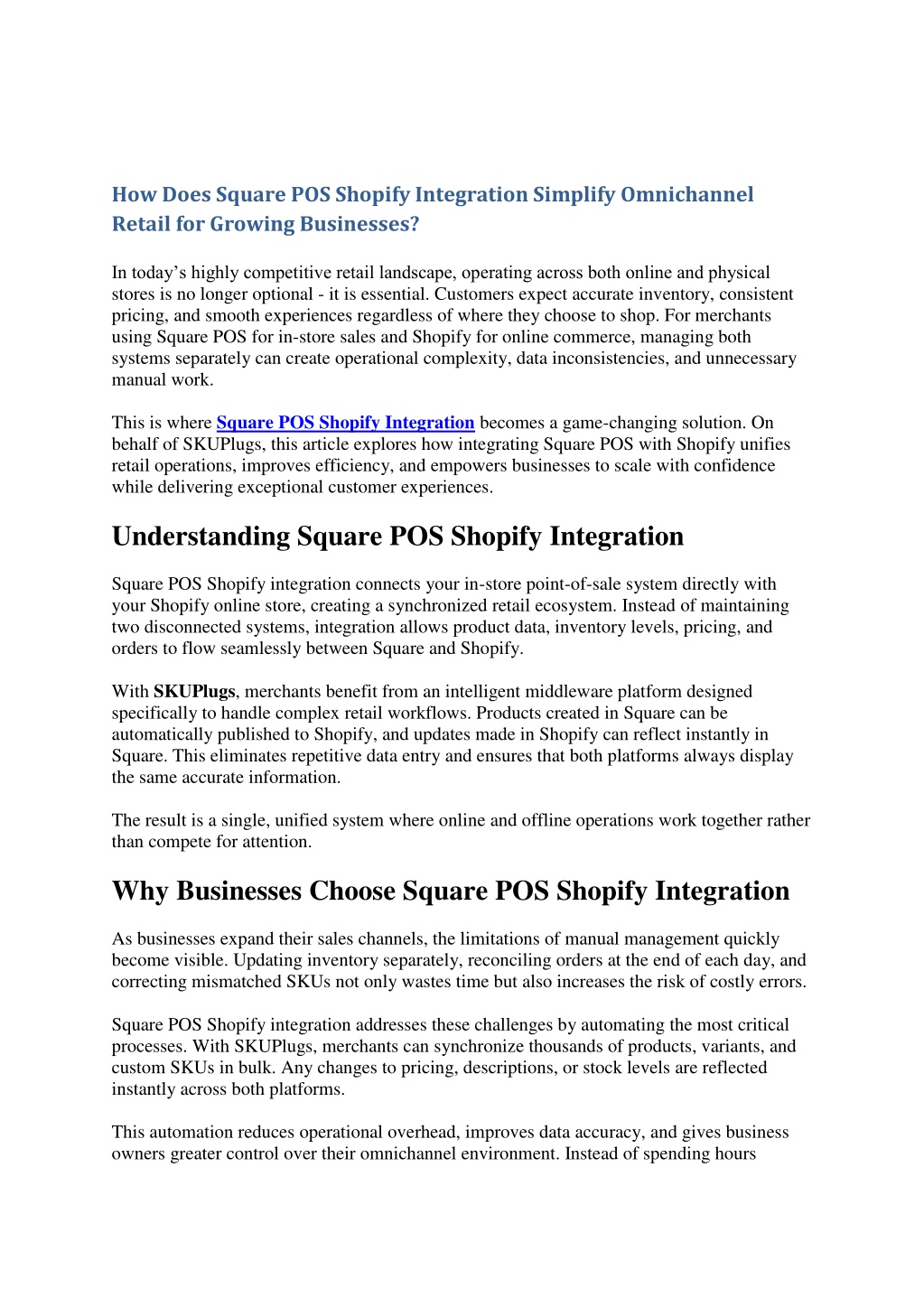 PPT - How Does Square POS Shopify Integration Simplify Omnichannel ...
