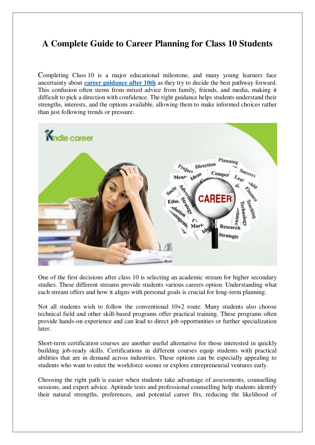 PPT - A Complete Guide to Career Planning for Class 10 Students ...