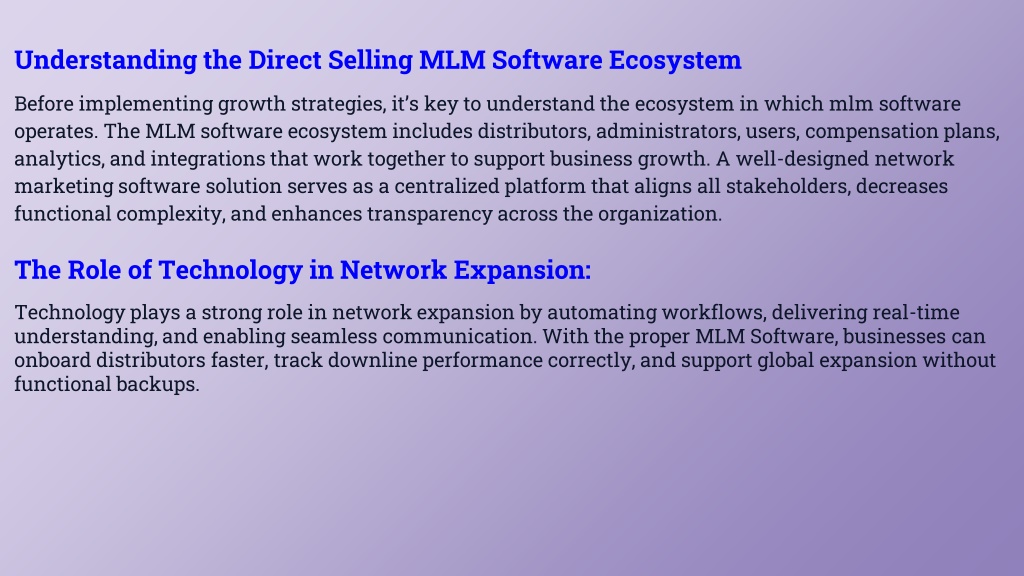 PPT - What are the tips to Grow Your Direct Selling MLM Software ...