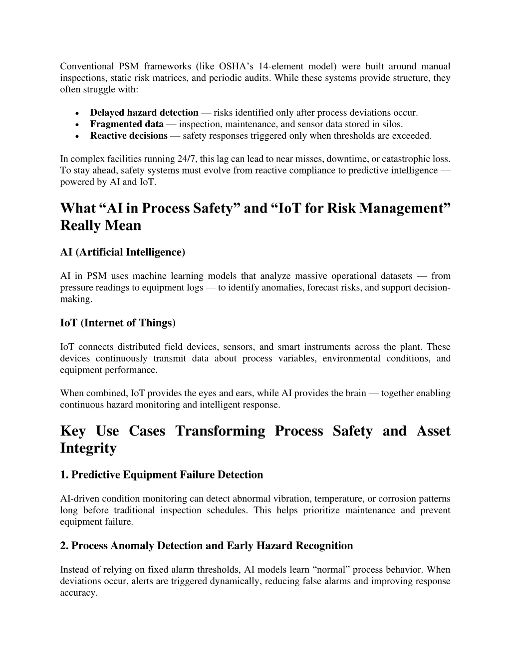 PPT - The Future of Process Safety - How AI and IoT Are Redefining Risk ...