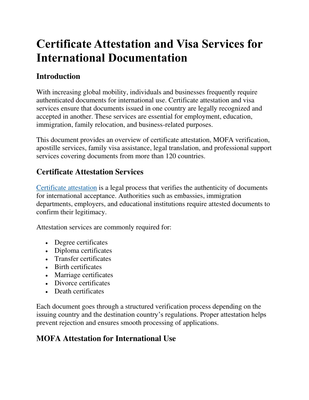 PPT - Certificate Attestation and Visa Services for International Use ...