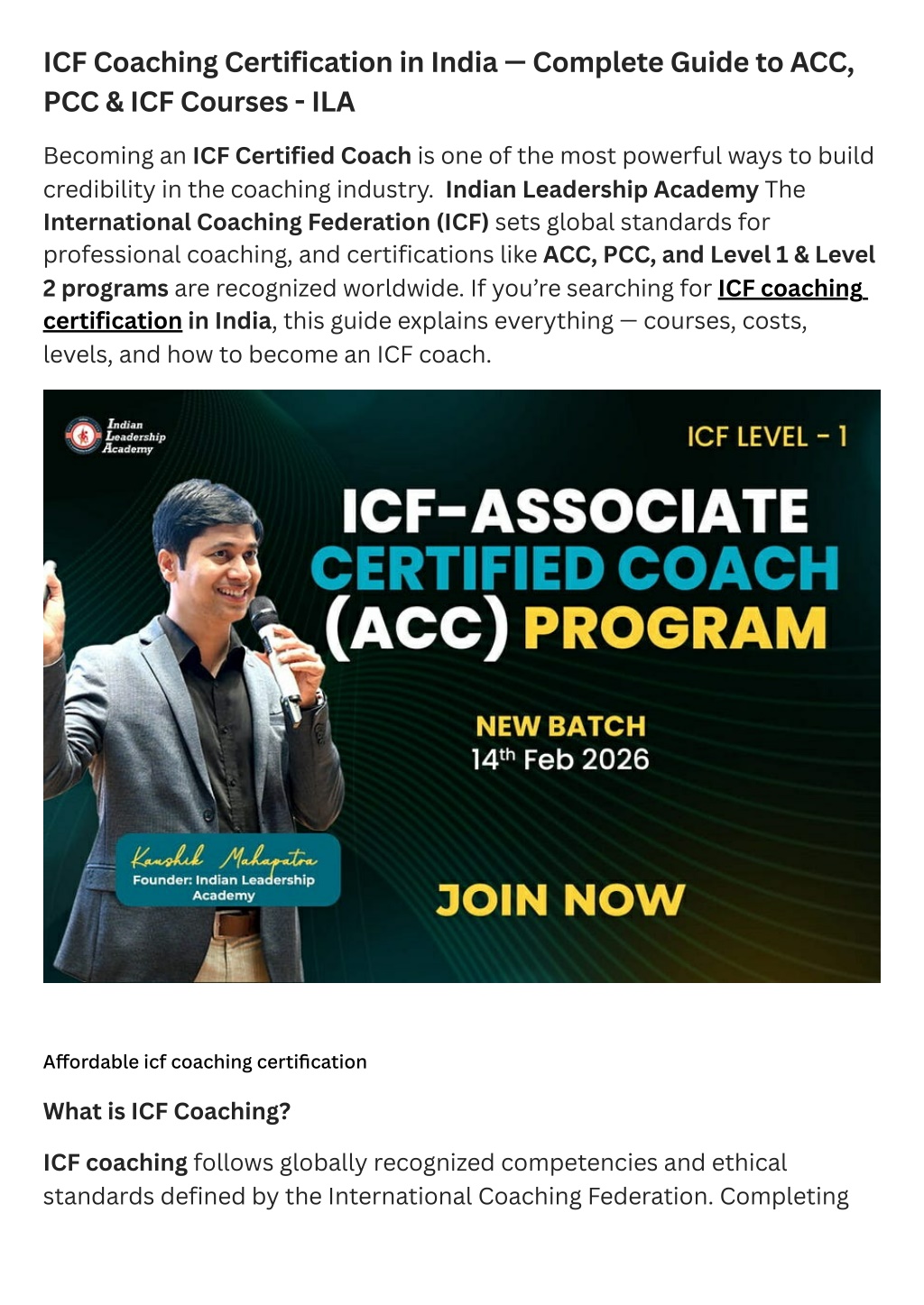 PPT - ICF Coaching Certification in India — Complete Guide to ACC, PCC ...