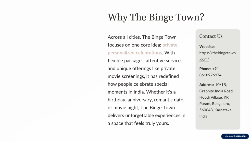 PPT - The-Binge-Town-A-Premium-Private-Celebration-Venue-Across-Indias ...