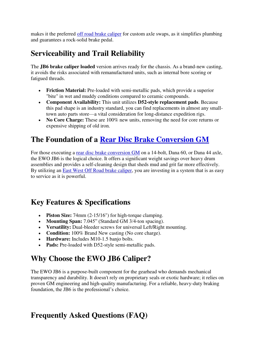 PPT - Precision Braking The EWO GM JB6 Dual-Bleeder Brake Caliper ...