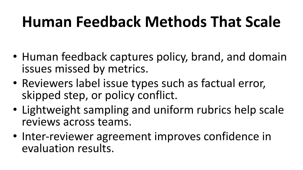 PPT - Evaluating Generative AI Outputs With Metrics and Human Feedback ...