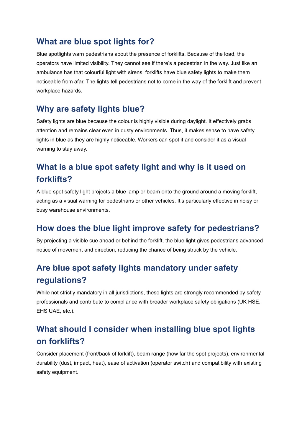 PPT - Importance of Blue Safety Spot lights in Forklift safety ...