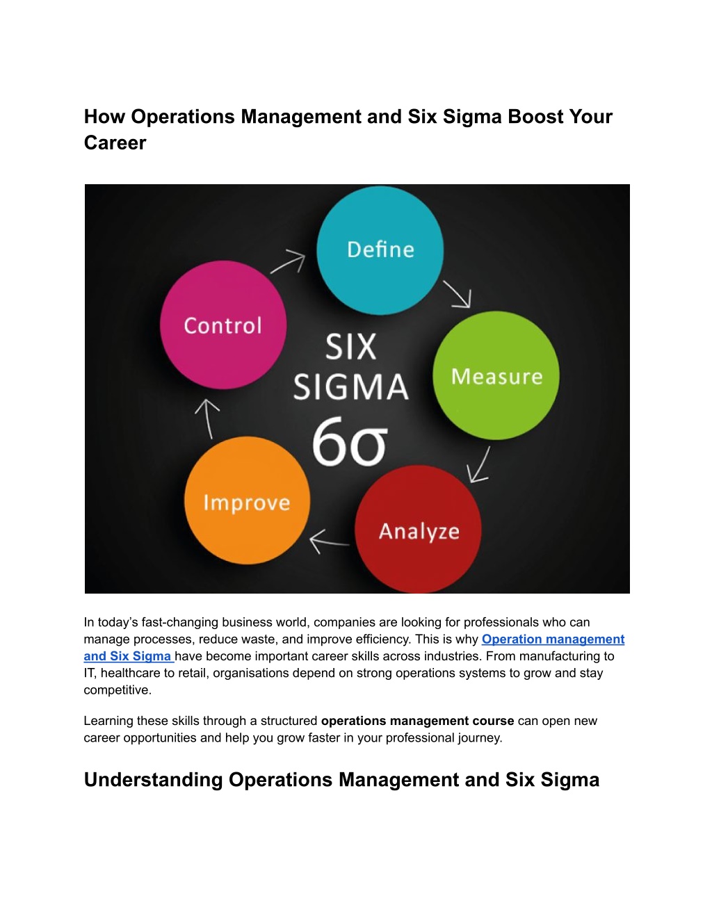 PPT - How Operations Management and Six Sigma Boost Your Career ...