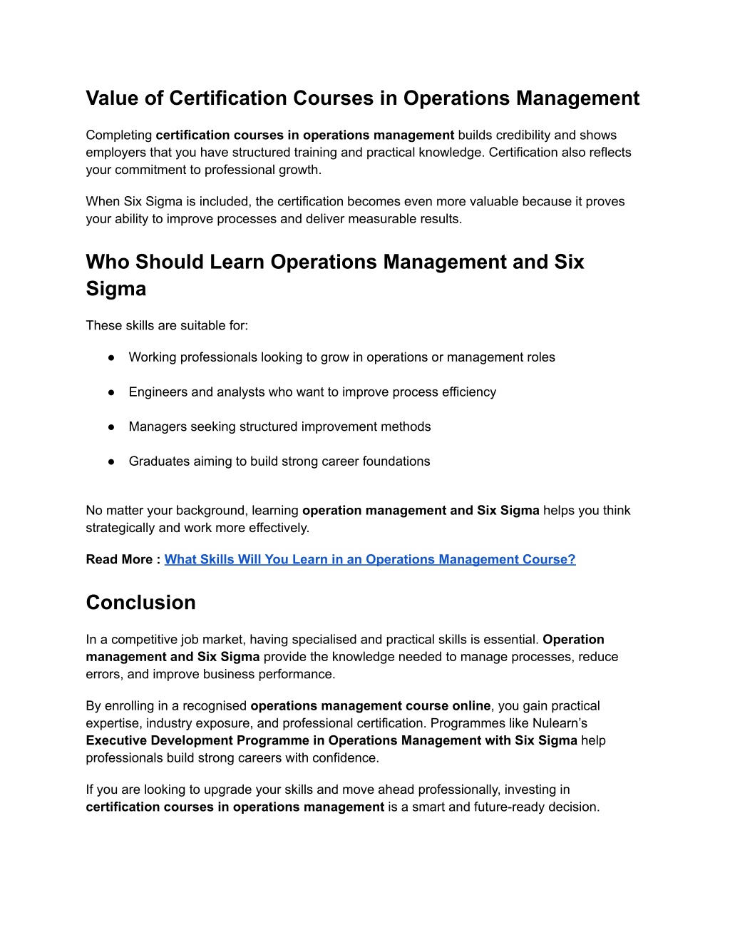 PPT - How Operations Management and Six Sigma Boost Your Career ...